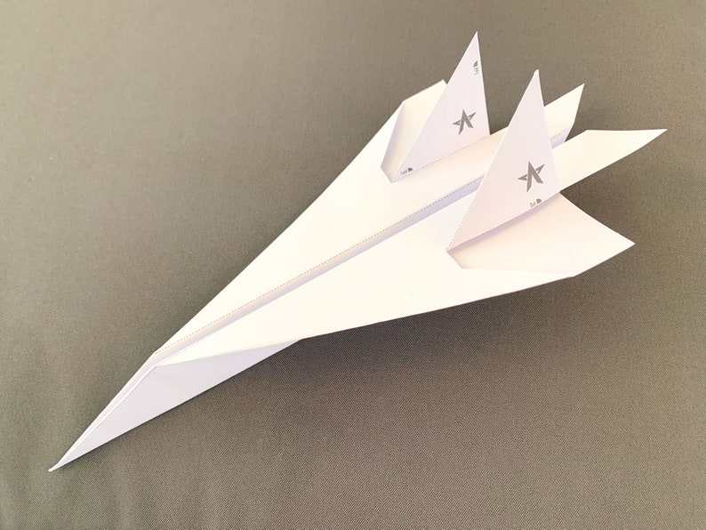Printable Paper Airplane Star Skidders Space A Flying Toy - Etsy