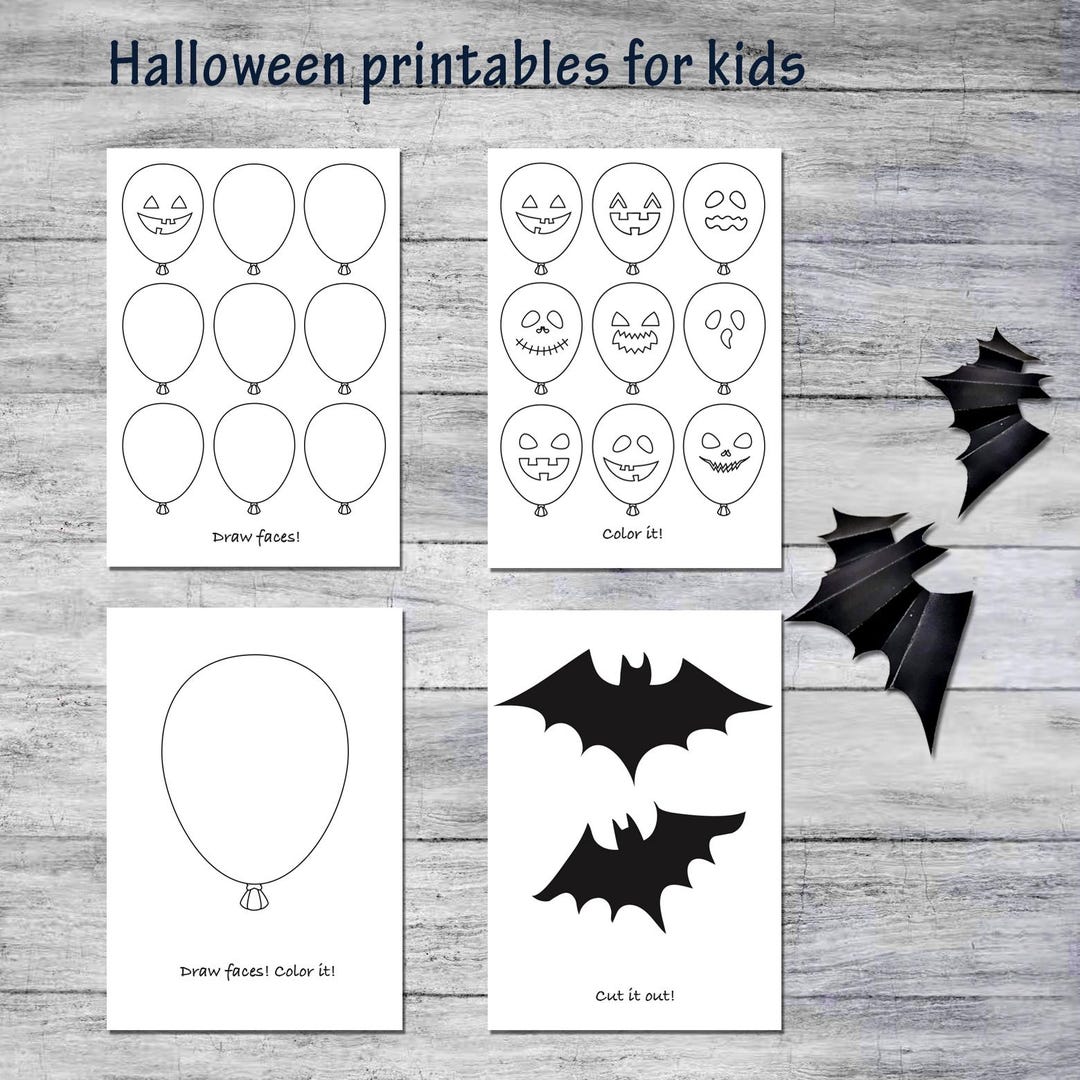 Halloween Printable Coloring Pages for Kids, Halloween Drawing ...