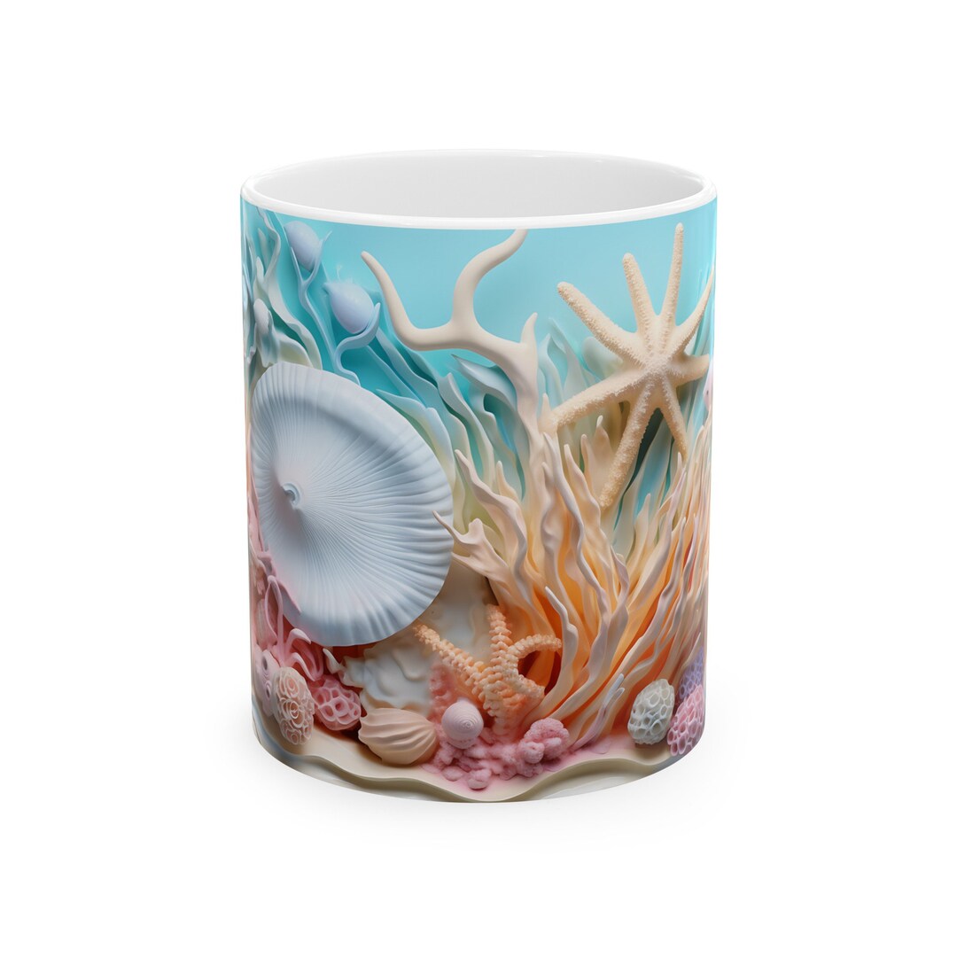 Under Sea Mugs, Ocean, Fish, Beach, Gift Mug, Turtles, Shells ...
