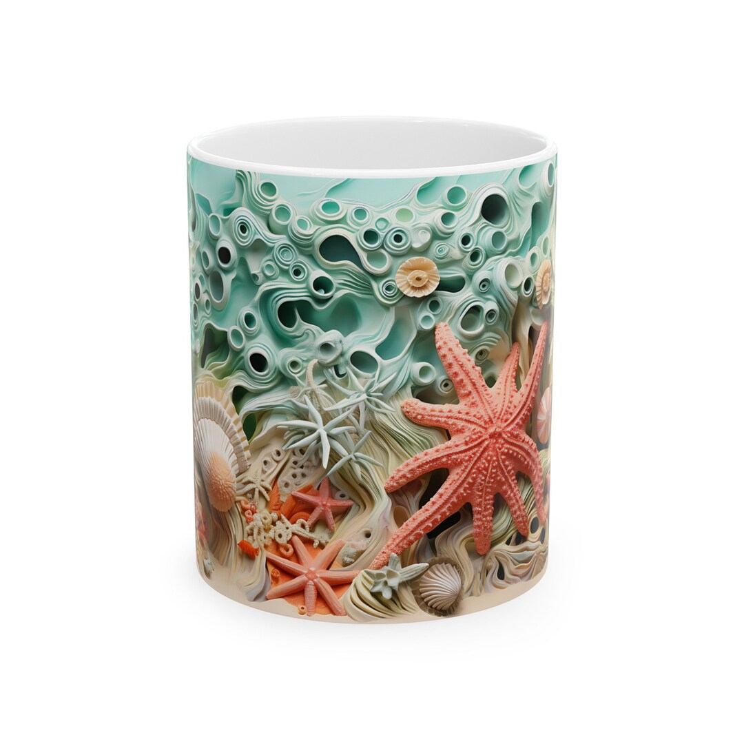 Under Sea Mugs, Ocean, Fish, Beach, Gift Mug, Turtles, Shells ...