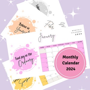 Printable Calendar 2024 Quotes Calendar - Etsy