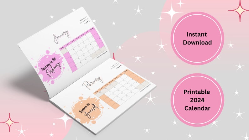 Printable Calendar 2024 Quotes Calendar - Etsy