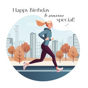 Runner Birthday Card - Etsy