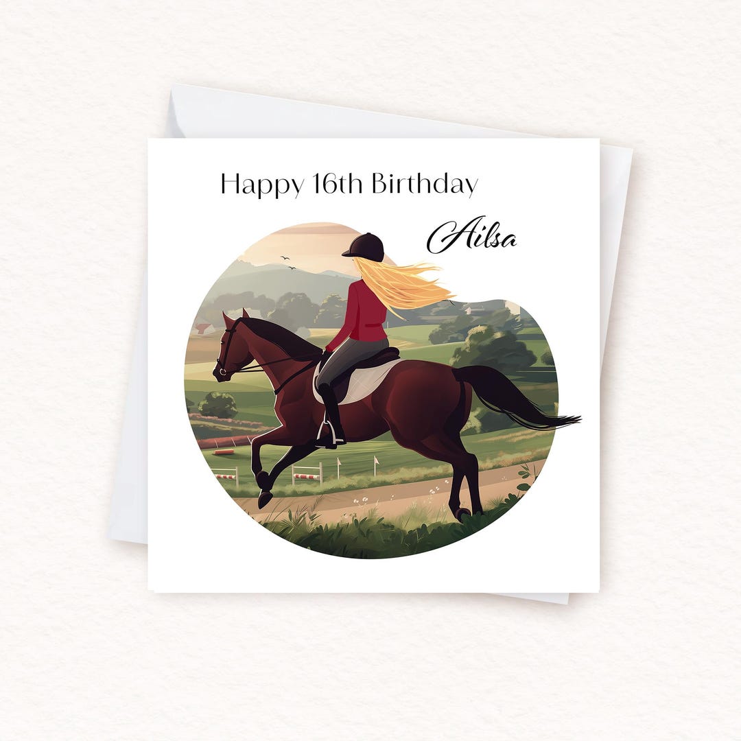 Personalised Horse Riding Birthday Card - Option to Add Age - Etsy