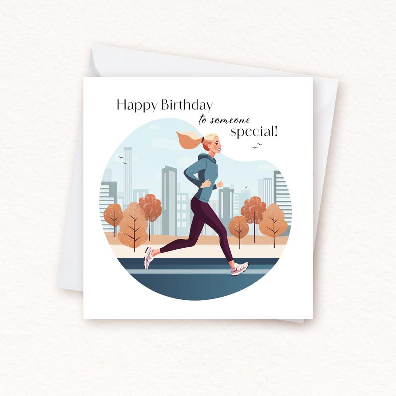 Runner Birthday Card - Etsy