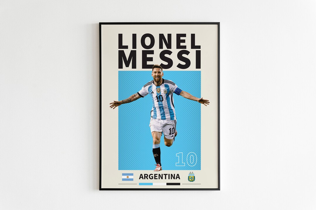 Lionel Messi Poster, Messi Poster, Soccer Poster Minimalist, Messi Gift ...