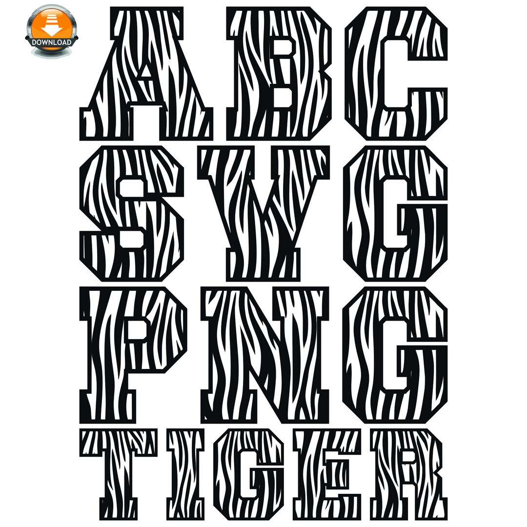 Tiger College Doodle Alphabet Png, Tiger Font Png, College Alpha Png ...