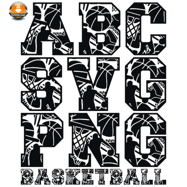 Basketball Font Svg - Etsy