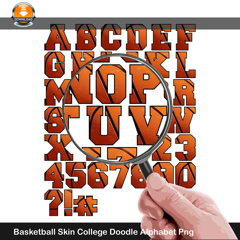 Basketball Skin College Doodle Alphabet Png, Basketball Skin Font Png ...