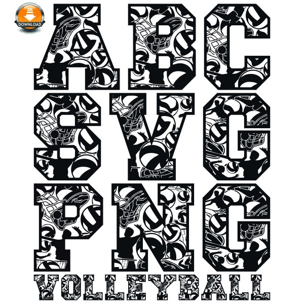 Volleyball Font - Etsy