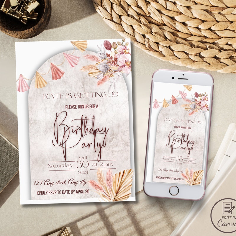 Bohemian Invite - Etsy