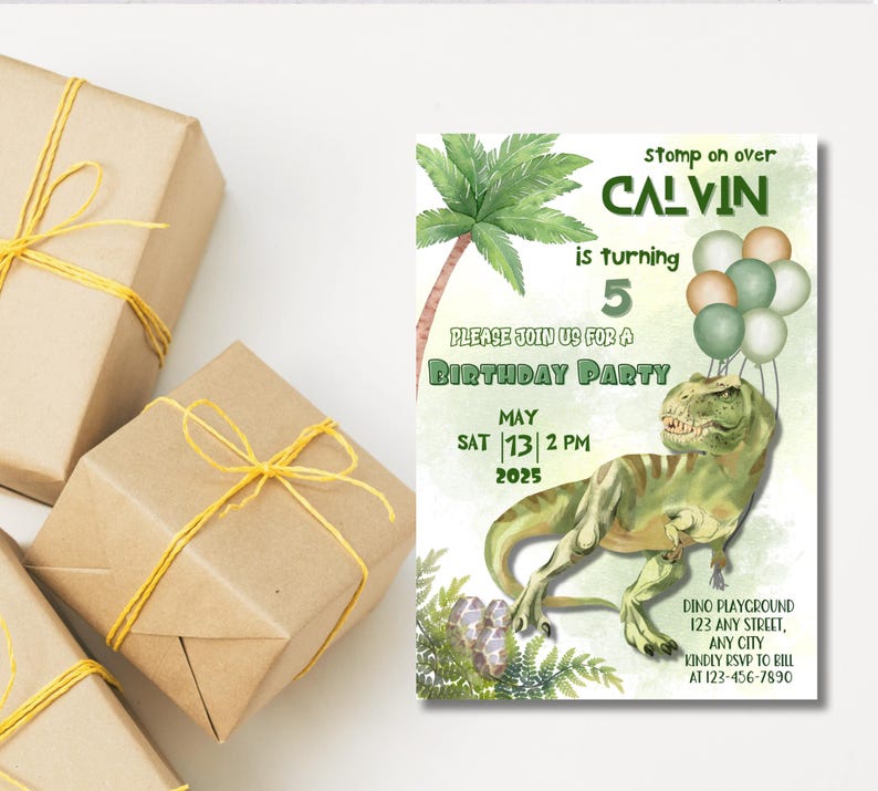 Editable Dinosaur Birthday Invitation, Jurassic World Party Evite, Dino ...