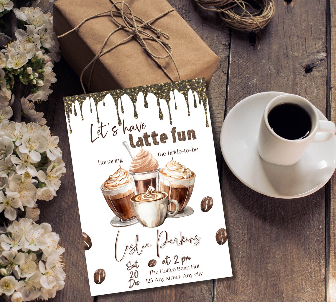 Latte Fun Bridal Shower Invitation Love is Brewing - Etsy