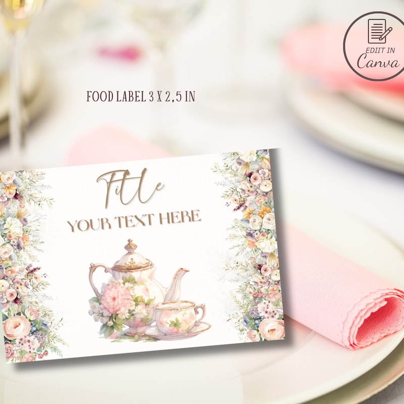 Tea Party Place Card - Etsy