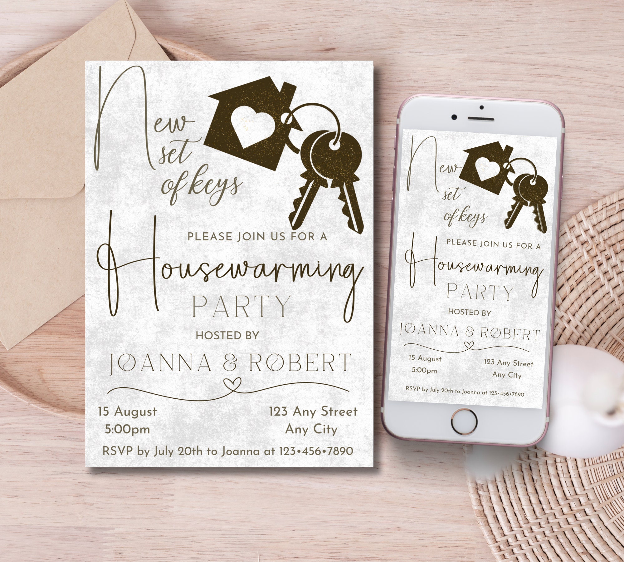 Modern Housewarming Party Invitation, Minimalist House Warming Invite ...