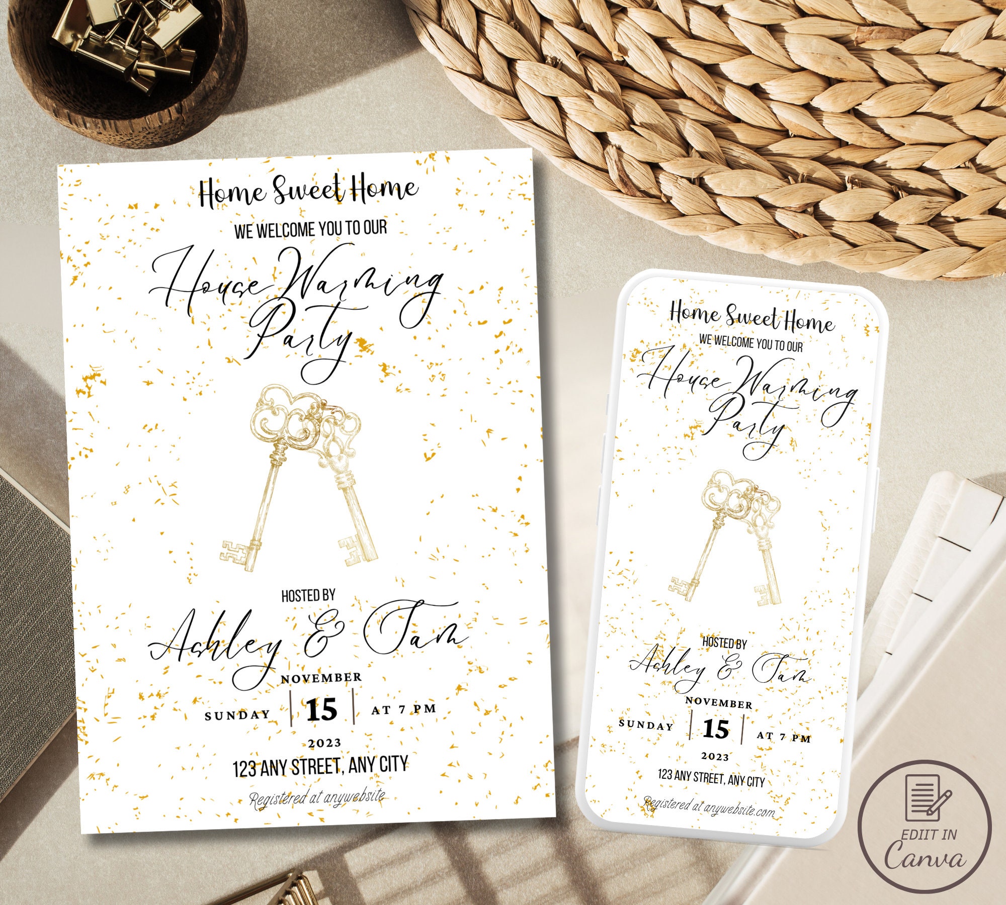 Modern Housewarming Party Invitation, Minimalist House Warming Invite ...