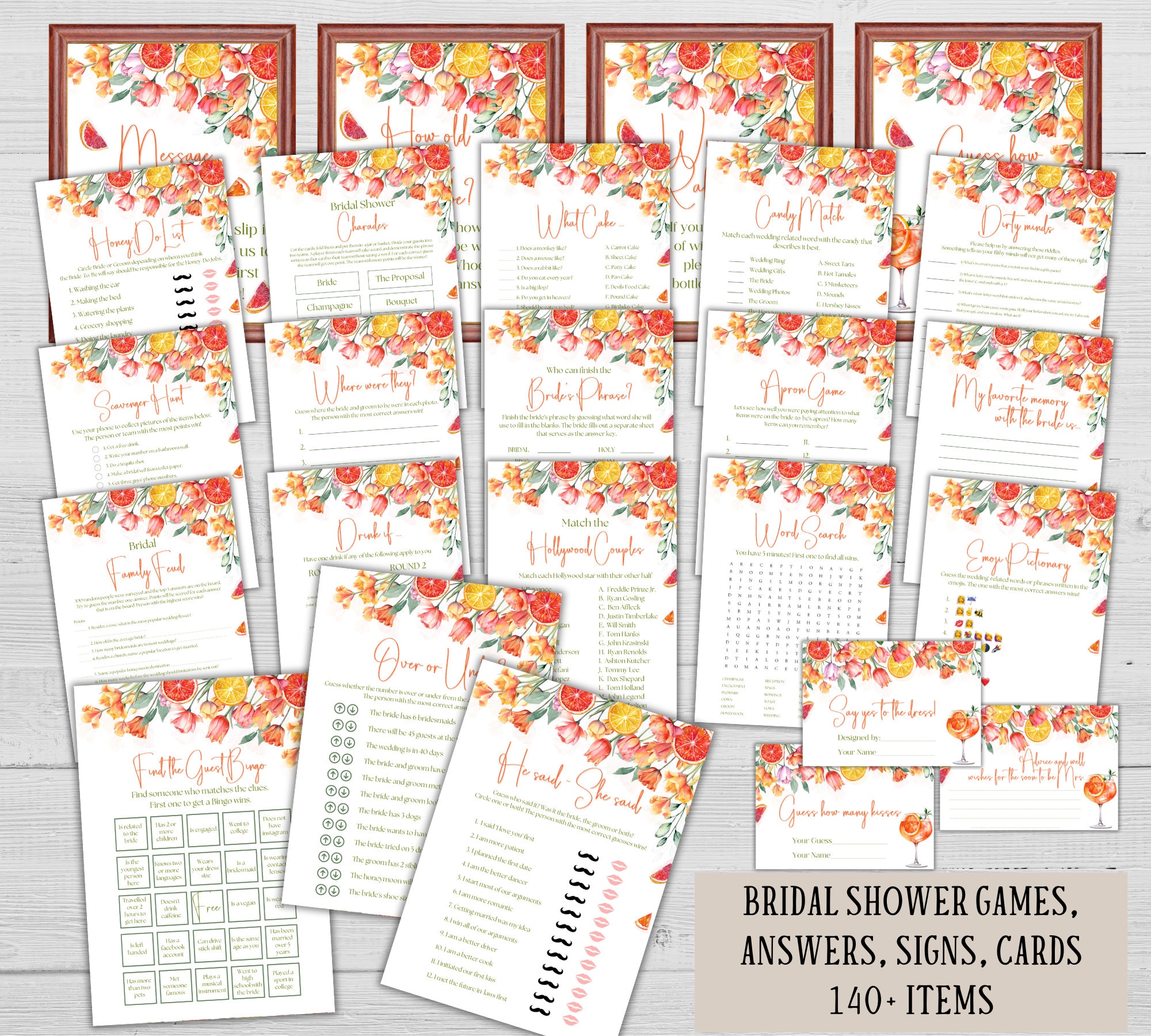 Editable Aperol Bridal Shower Games, Love at First Spritz Bachelorette ...