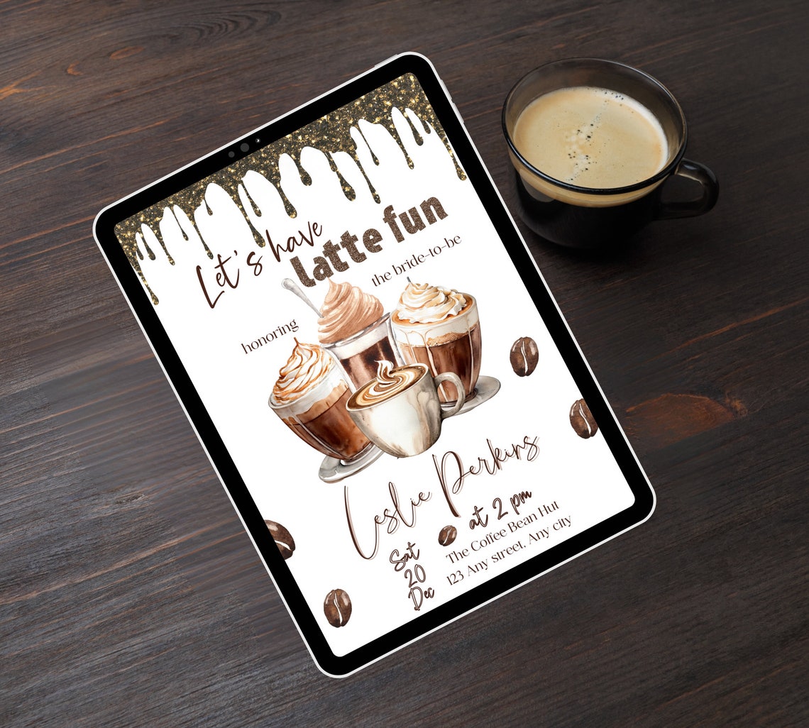 Latte Fun Bridal Shower Invitation Love is Brewing - Etsy
