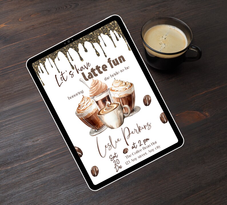Latte Fun Bridal Shower Invitation, Love is Brewing Bachelorette Party ...