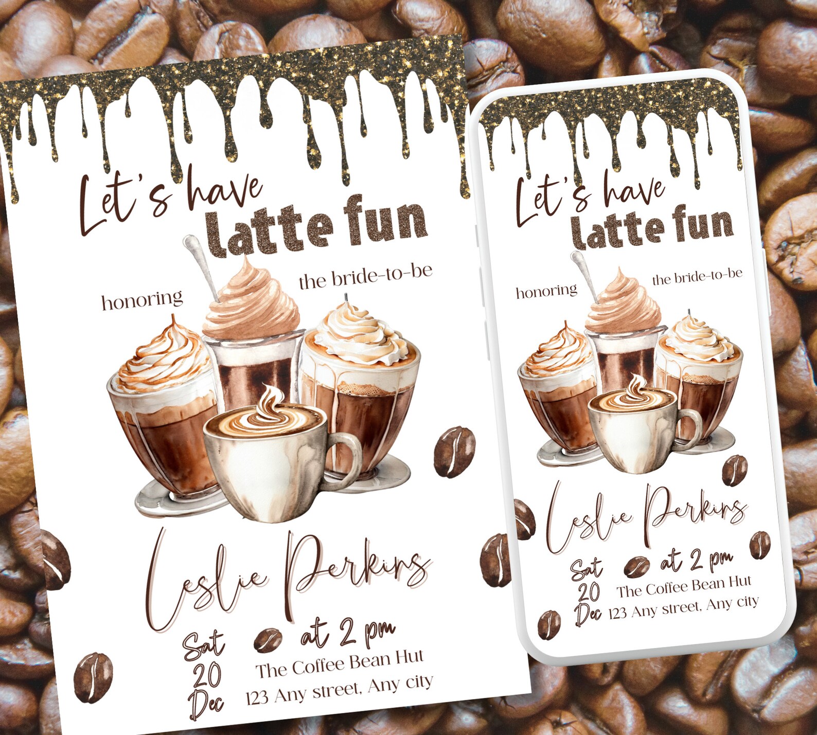 Latte Fun Bridal Shower Invitation, Love is Brewing Bachelorette Party ...