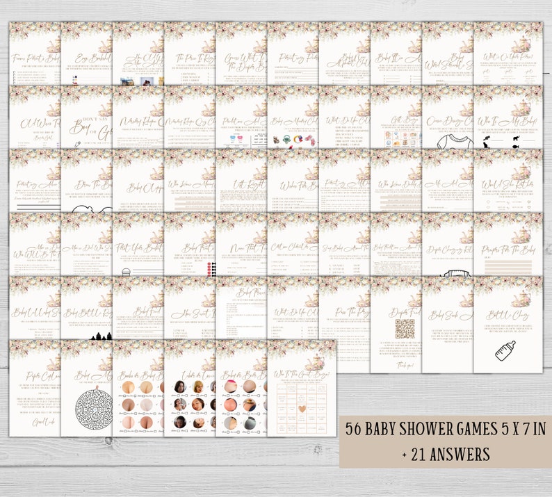 Editable Tea Time Baby Shower Games Floral Baby Sprinkle Par-tea Game ...