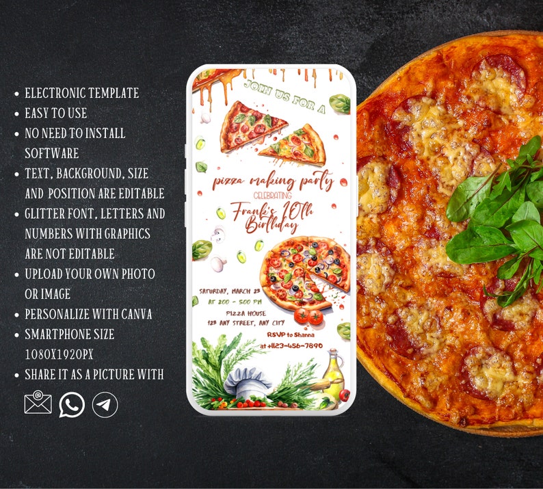 Pizza Making Party Invitation, Editable Pizza Birthday Template, Little ...