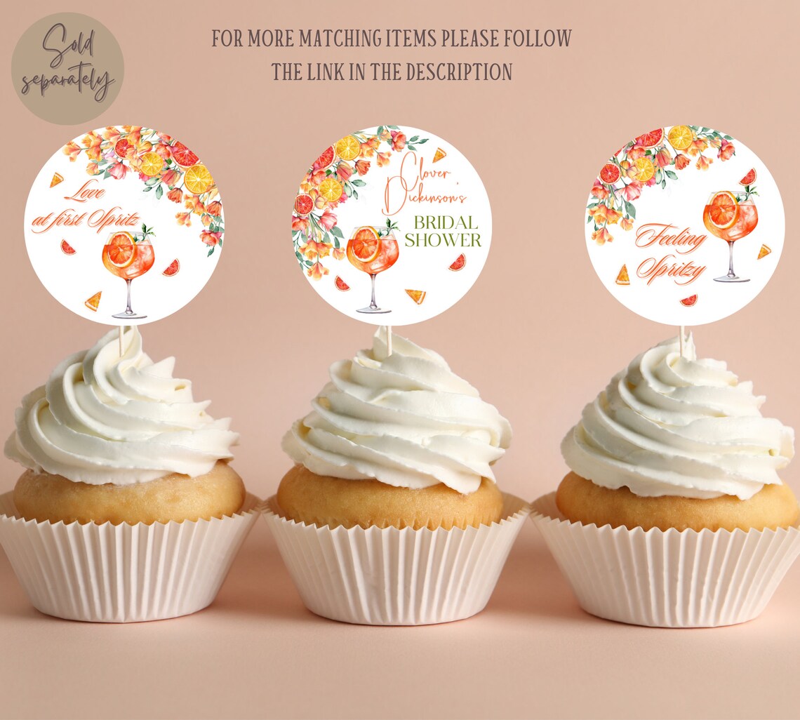 Love at First Spritz Bridal Shower Welcome Custom Sign Templates ...