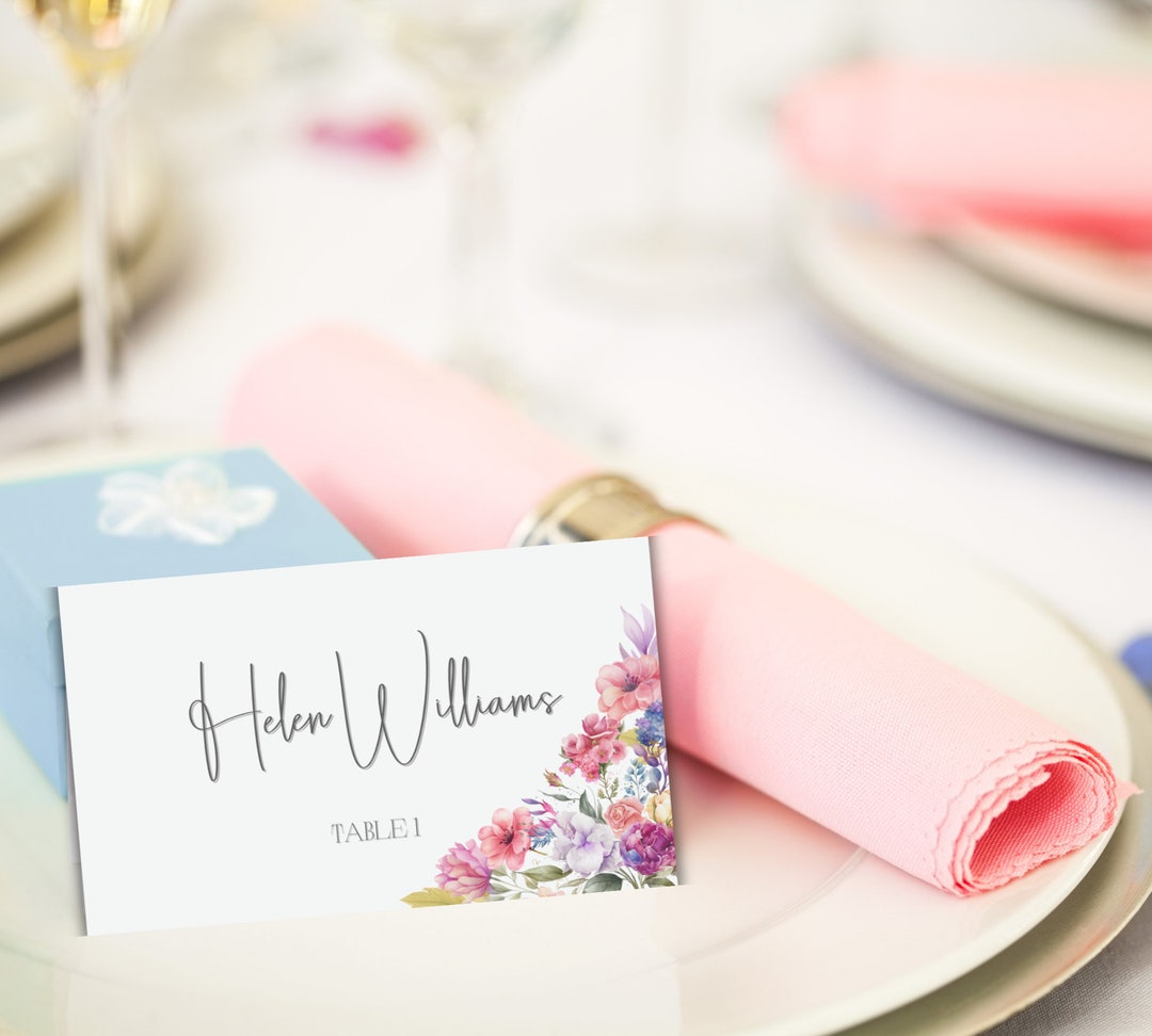 Editable Place Card Template, Customisable Name Card for Wedding ...
