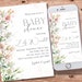 Editable Lilies Baby Shower Invitation, Watercolor Lily Flowers Baby ...