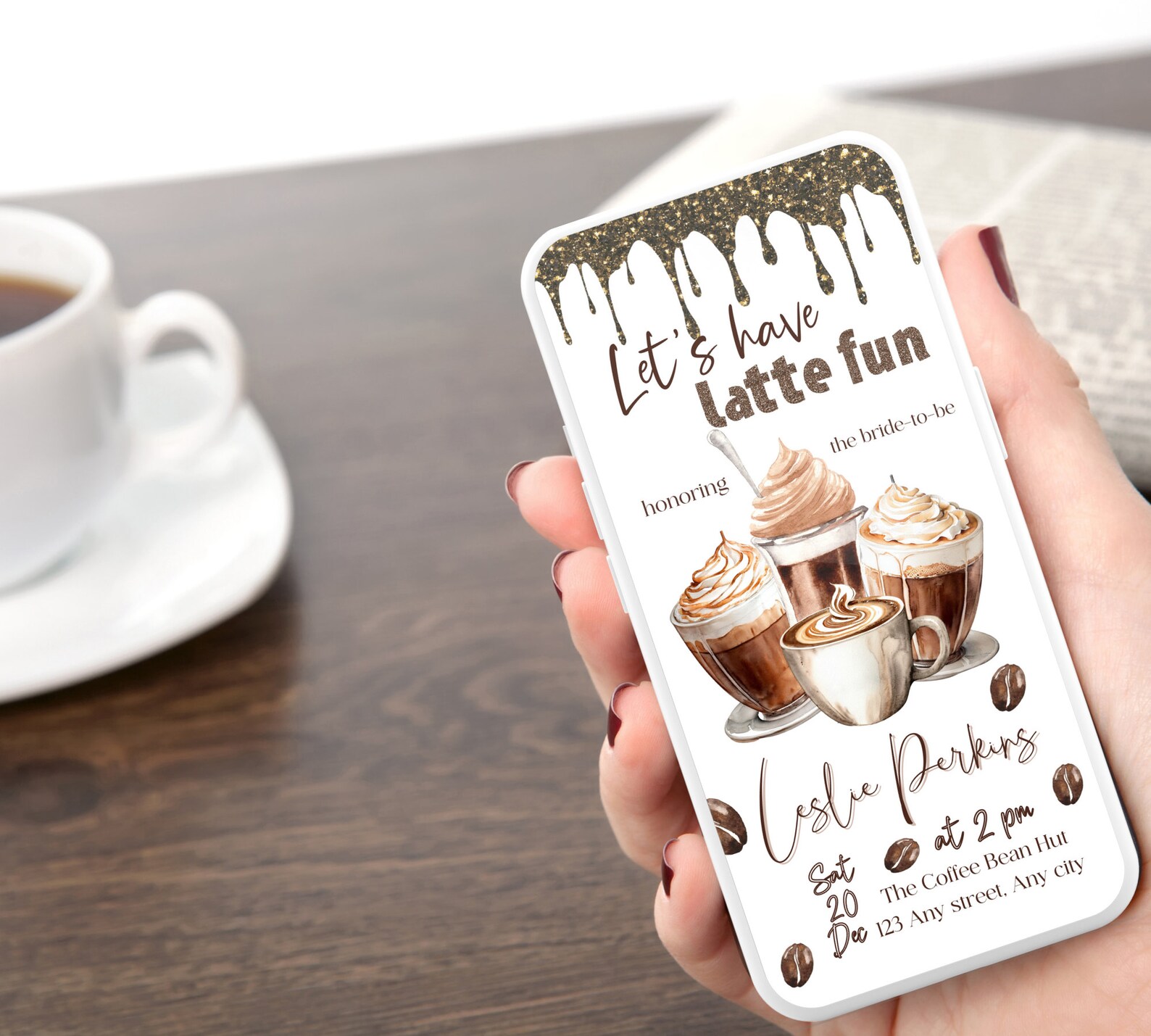 Latte Fun Bridal Shower Invitation, Love is Brewing Bachelorette Party ...