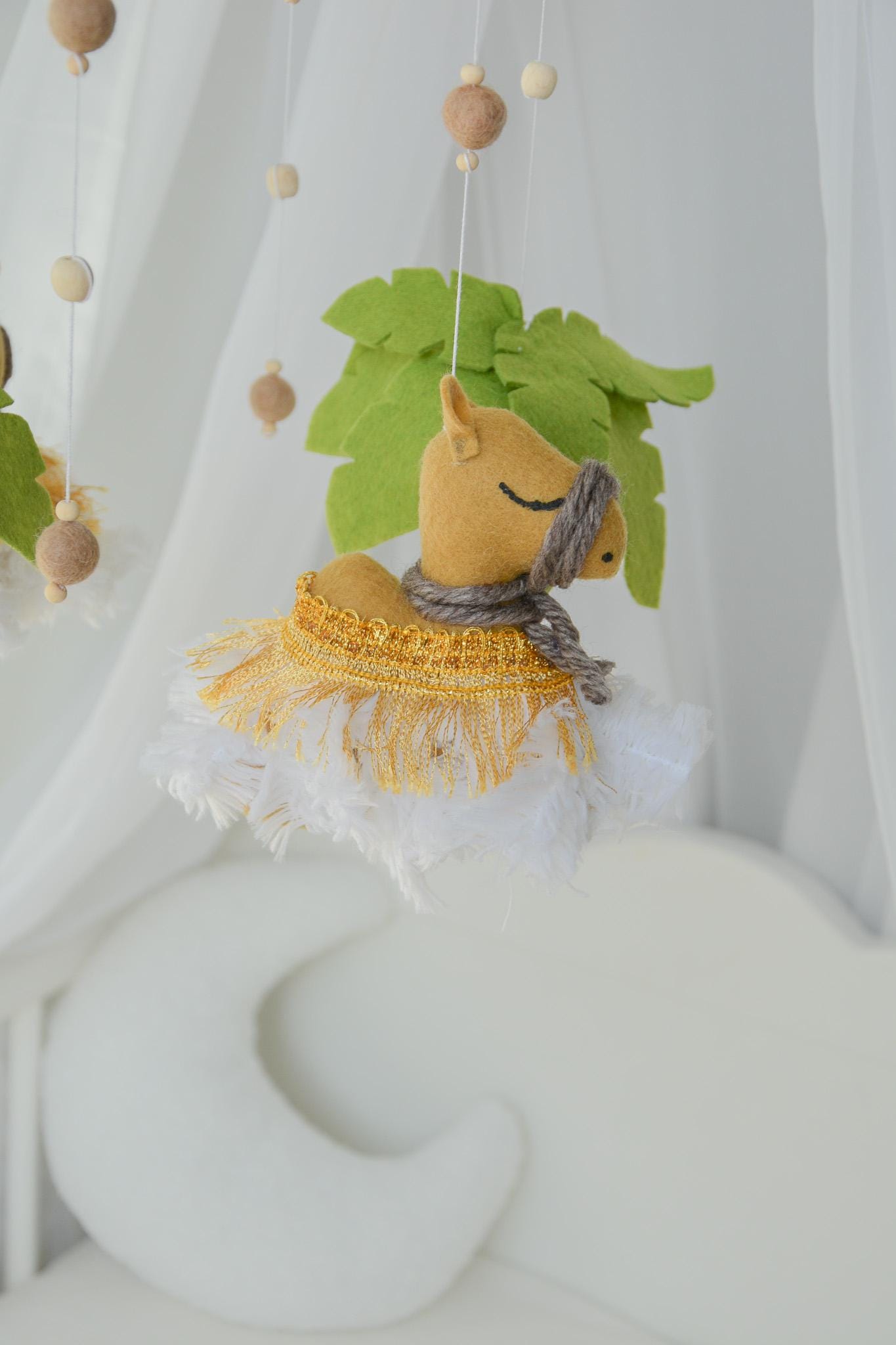 Boho Mustard Camel Baby Crib Mobile, Baby Nursery Mobile, Baby Mobile ...