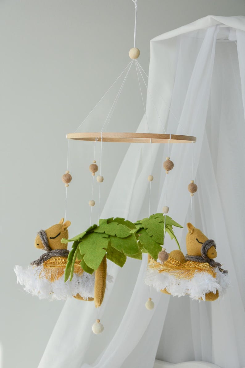 Boho Mustard Camel Baby Crib Mobile, Baby Nursery Mobile, Baby Mobile ...