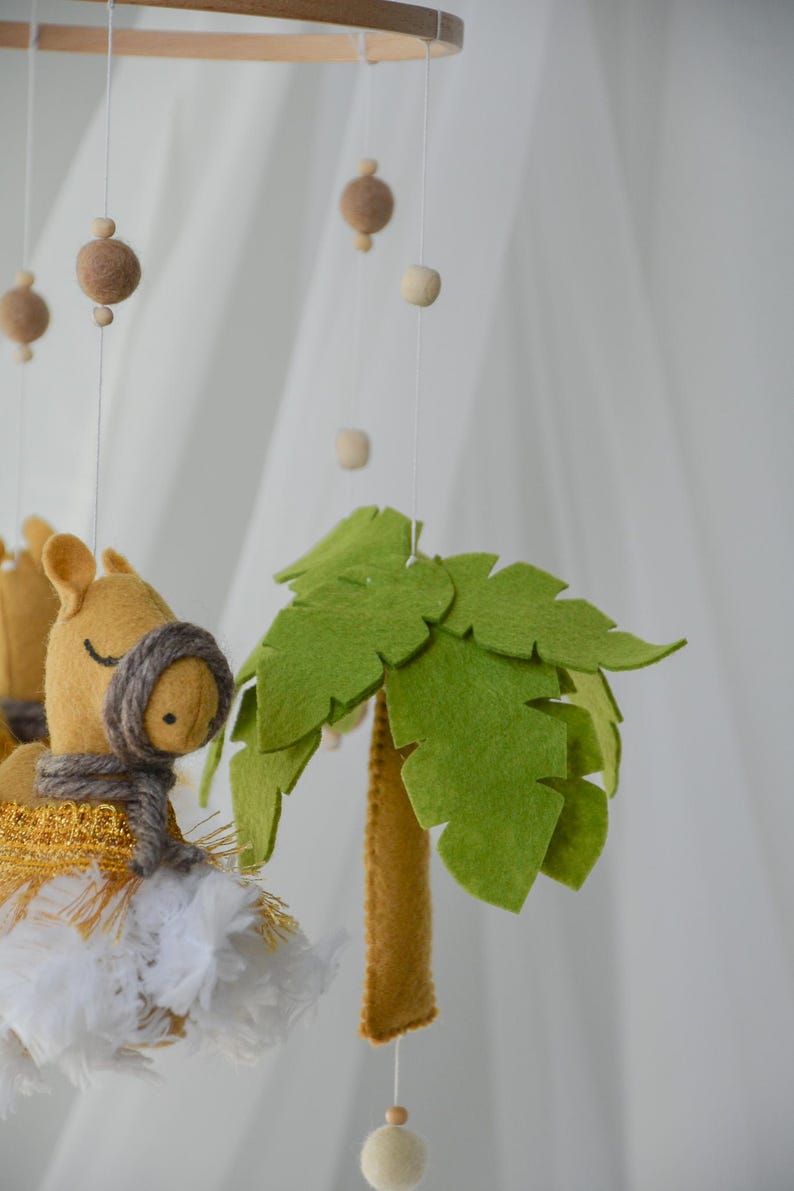 Boho Mustard Camel Baby Crib Mobile, Baby Nursery Mobile, Baby Mobile ...