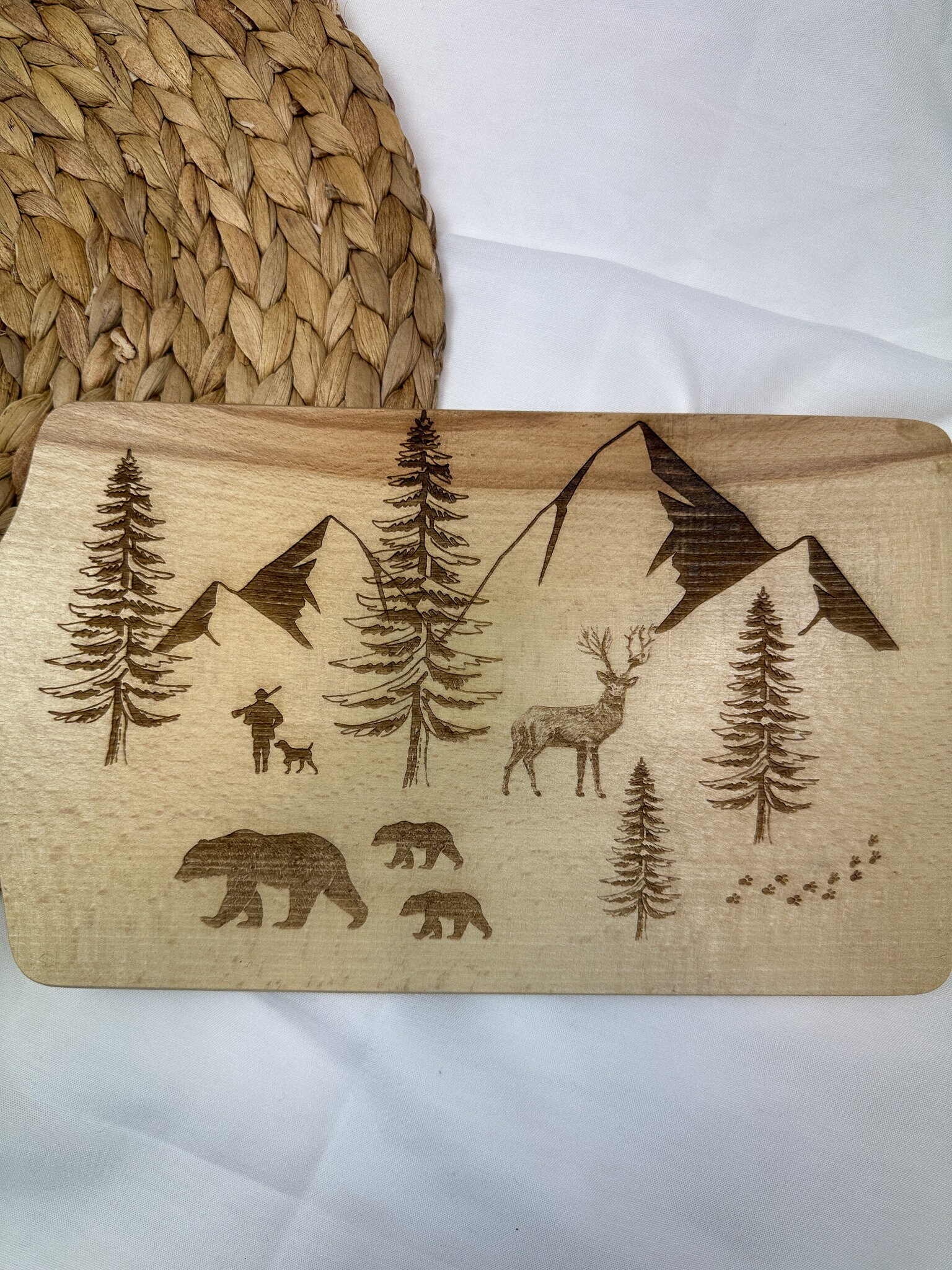 Personalized Forest Themed Cutting Board, Hunter Forest Cutting Board ...