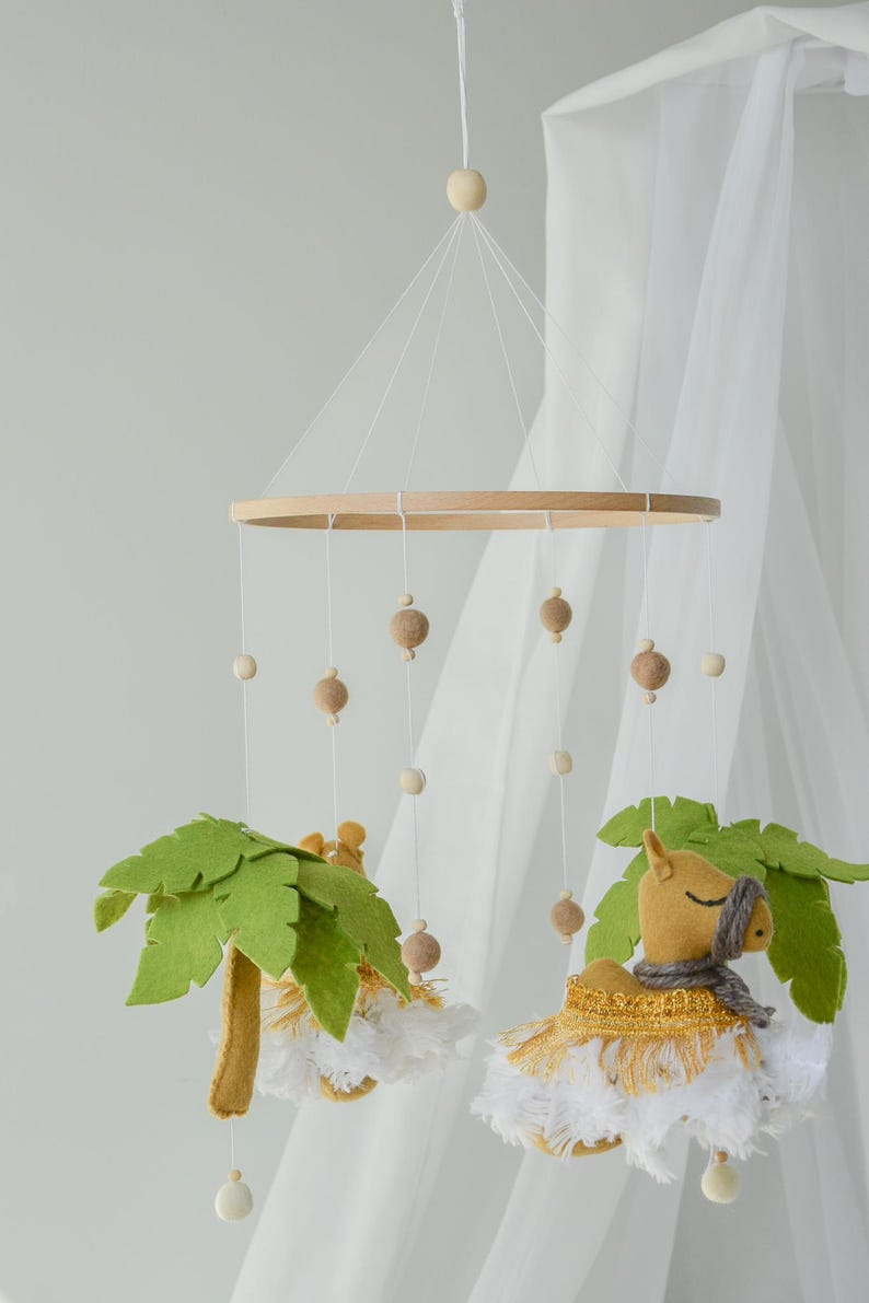 Boho Mustard Camel Baby Crib Mobile, Baby Nursery Mobile, Baby Mobile ...