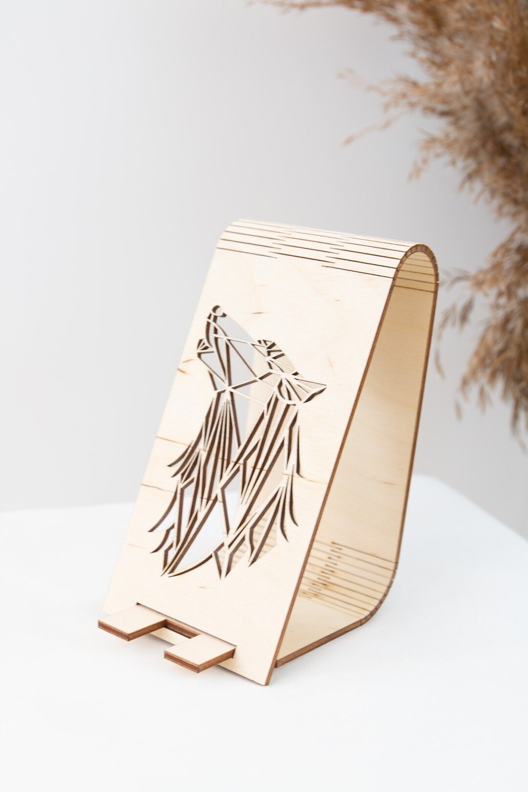 Wooden Phone Stand Mobile Holder Station Desk Wood Standing Dock ...