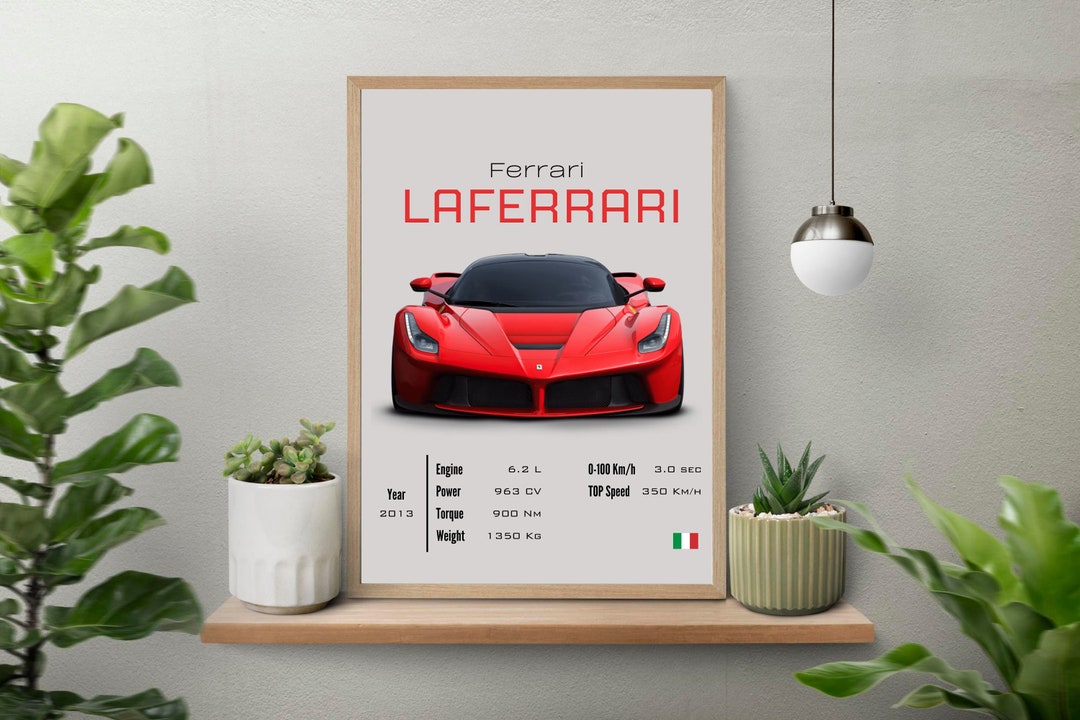 Ferrari Laferrari Face Printable Poster for Personalized Gift, Child's ...