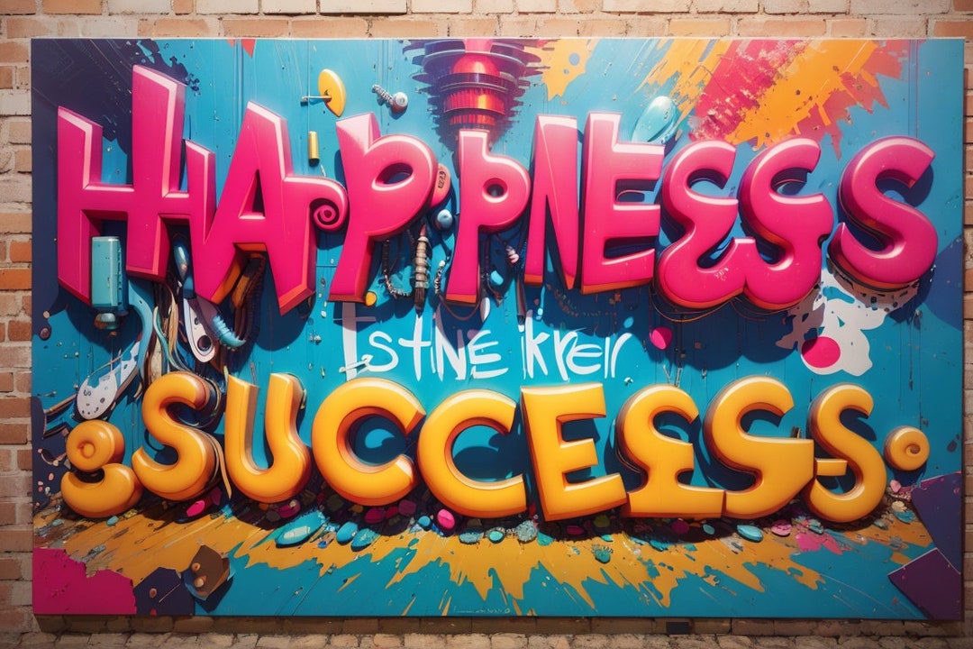 Happiness Graffiti Digital Wall Art/ Instant Download - Etsy