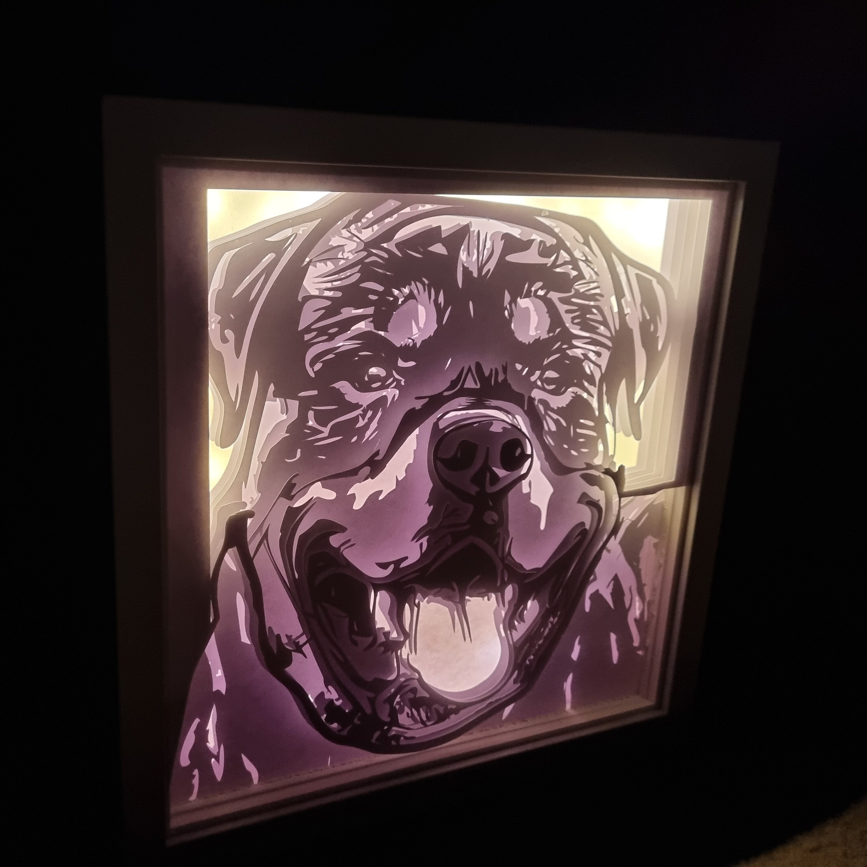 Rottweiler Dog Pet 3d Layered Shadow Light Box SVG Paper Cut Cricut ...