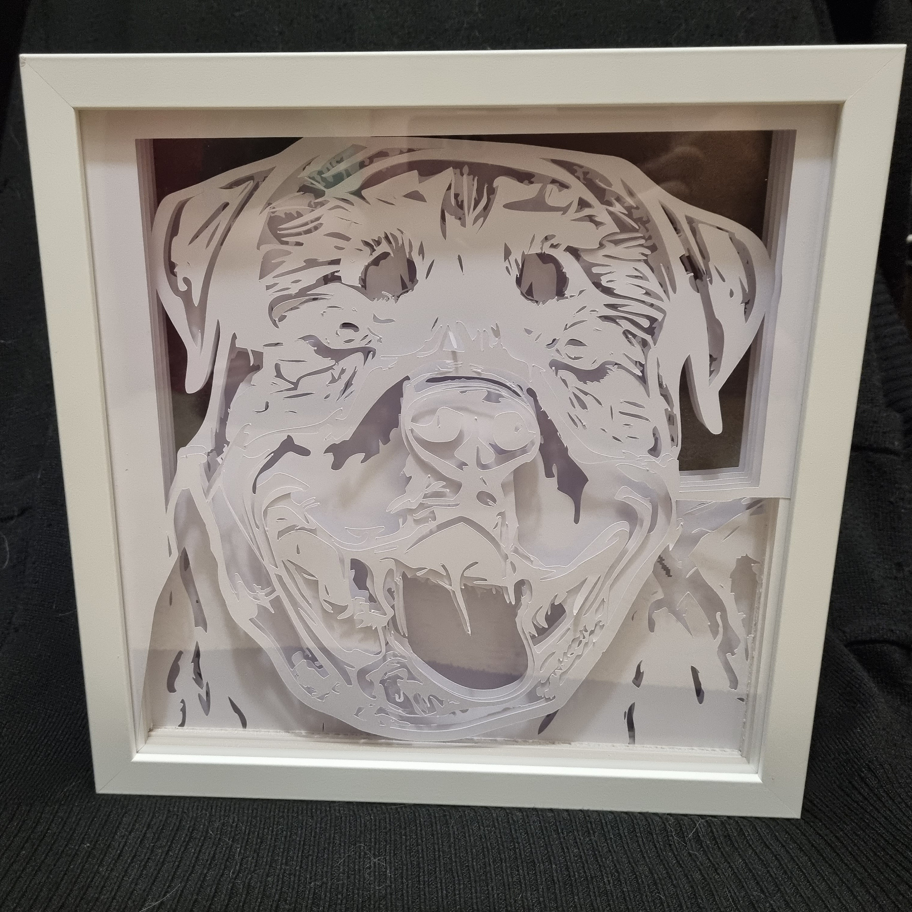 Rottweiler Dog Pet 3d Layered Shadow Light Box SVG Paper Cut Cricut ...