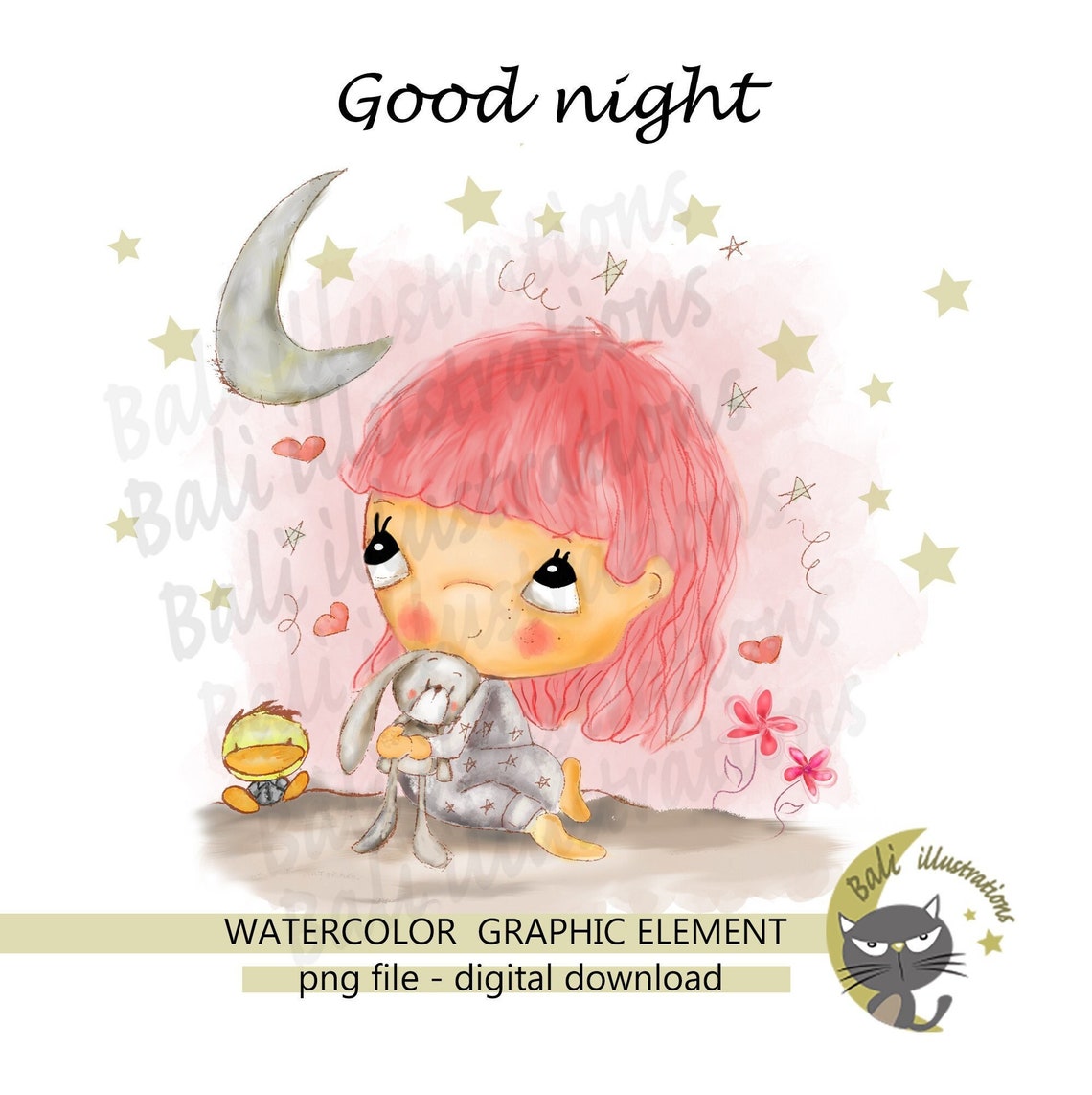 Good Night Baby Girl - Etsy