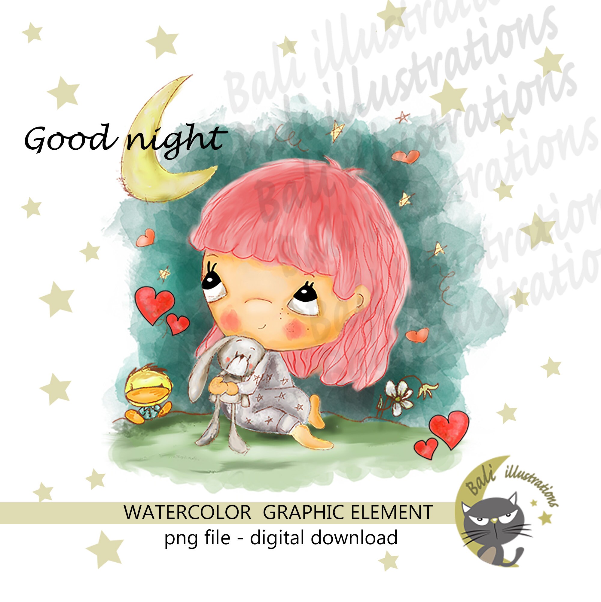 Good Night Baby Girl - Etsy