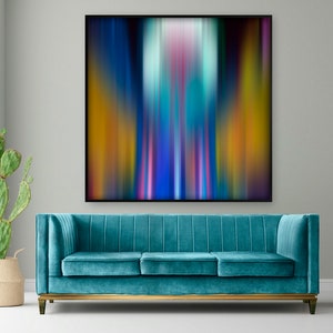 Flutter Large Abstract Print, Vibrant Colors, Wall Art Design, Living ...