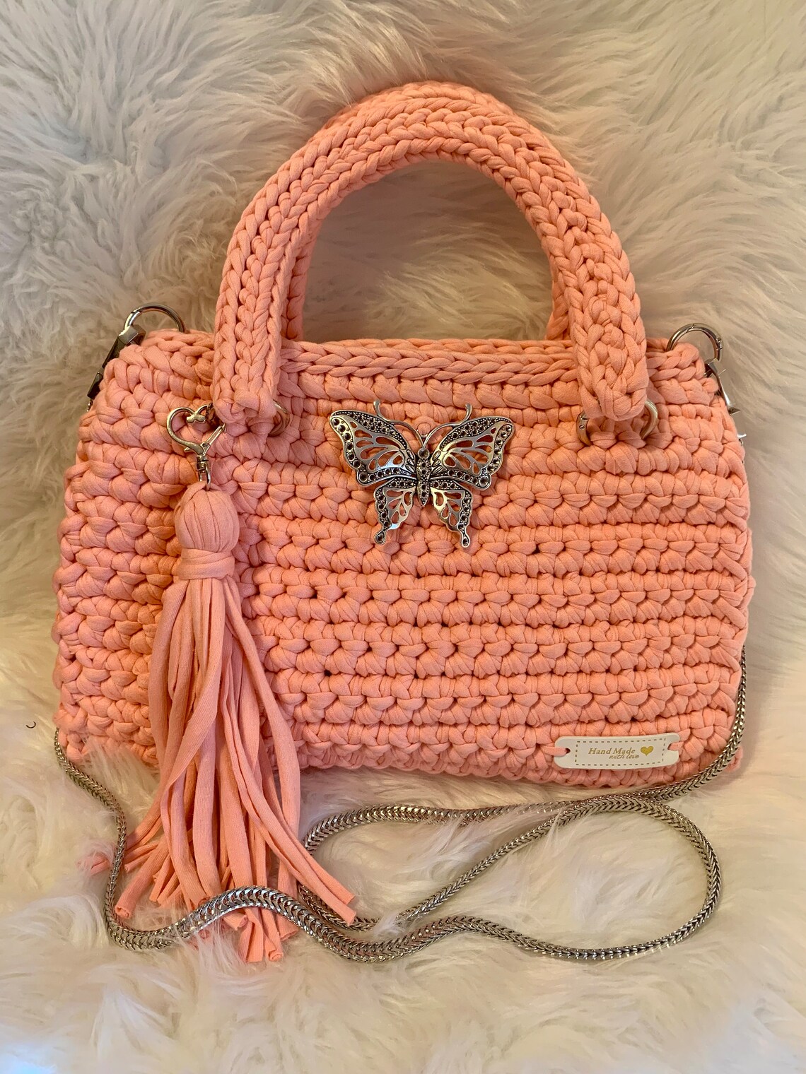 Beautiful Crochet Bag in a Wonderful Color - Etsy