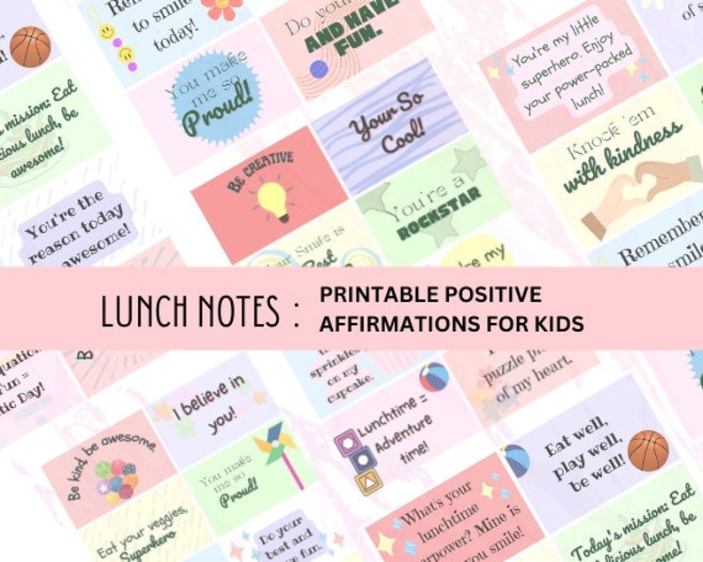 Lunch Box Notes for Kids, Positive Affirmation Cards for Kids, Boxed ...