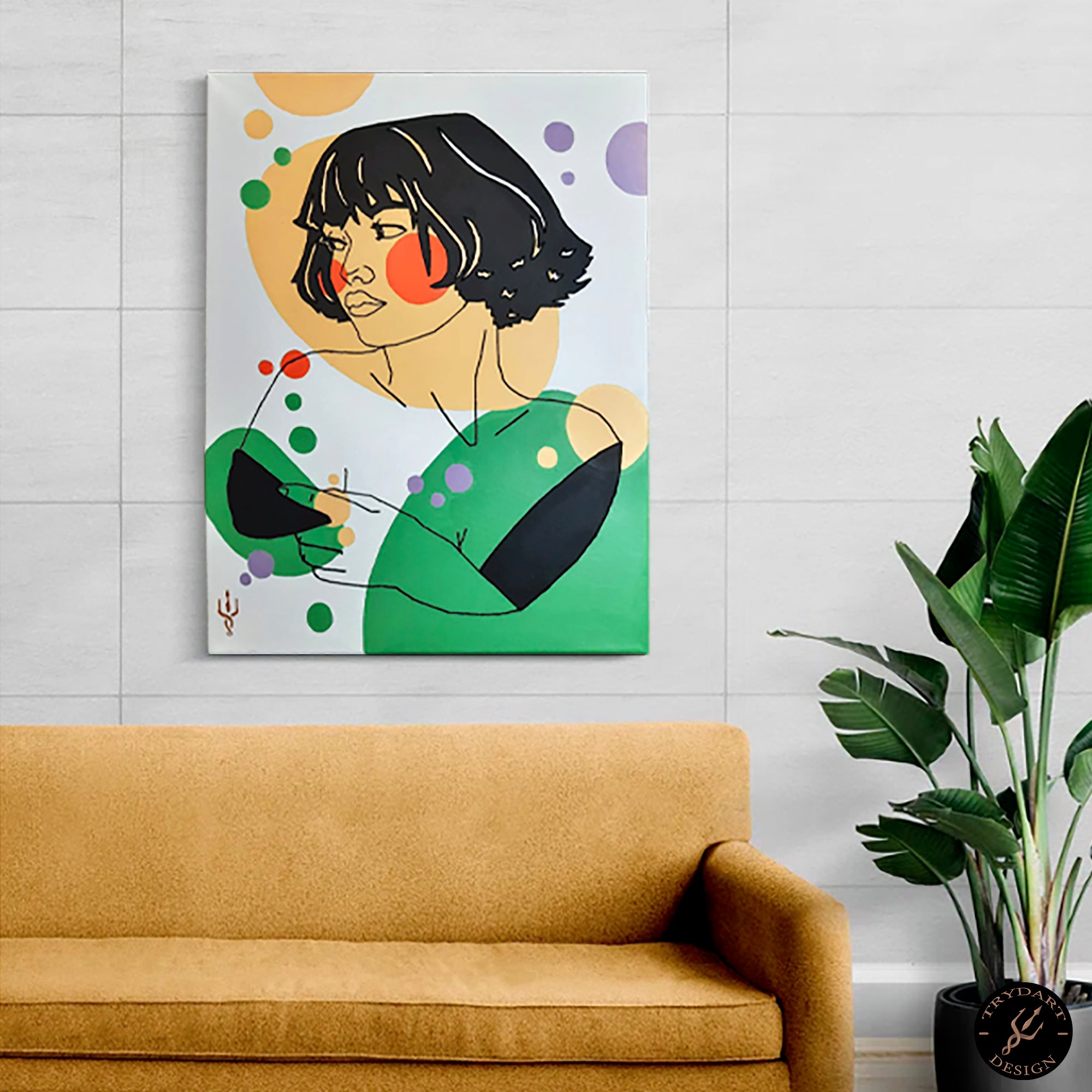 Minimal Girl Wall Painting Decorative Painting Painting on - Etsy