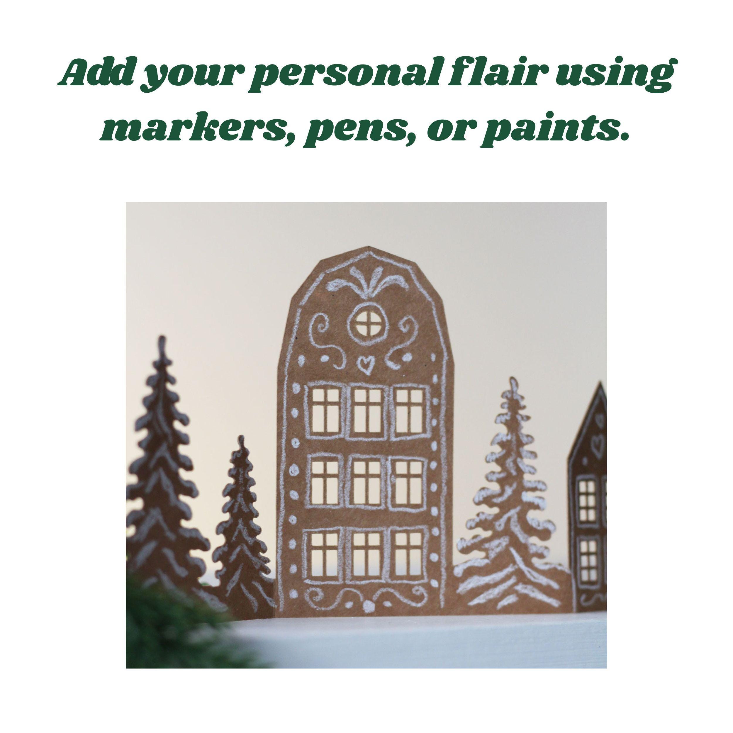 Christmas Village Fold Out Houses Papercut Decoration, Eco Friendly ...