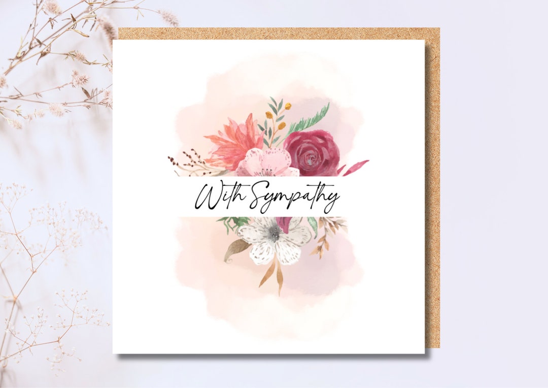 With Sympathy Card, Bereavement Card for Friend, Family, Thinking of ...