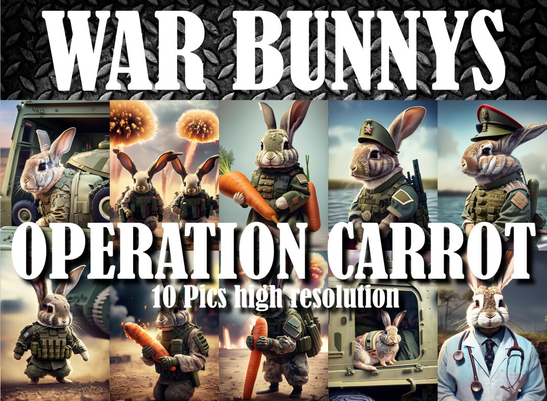 WAR BUNNYS Digital Art Printable Images of Cute Military Bunnys - Etsy