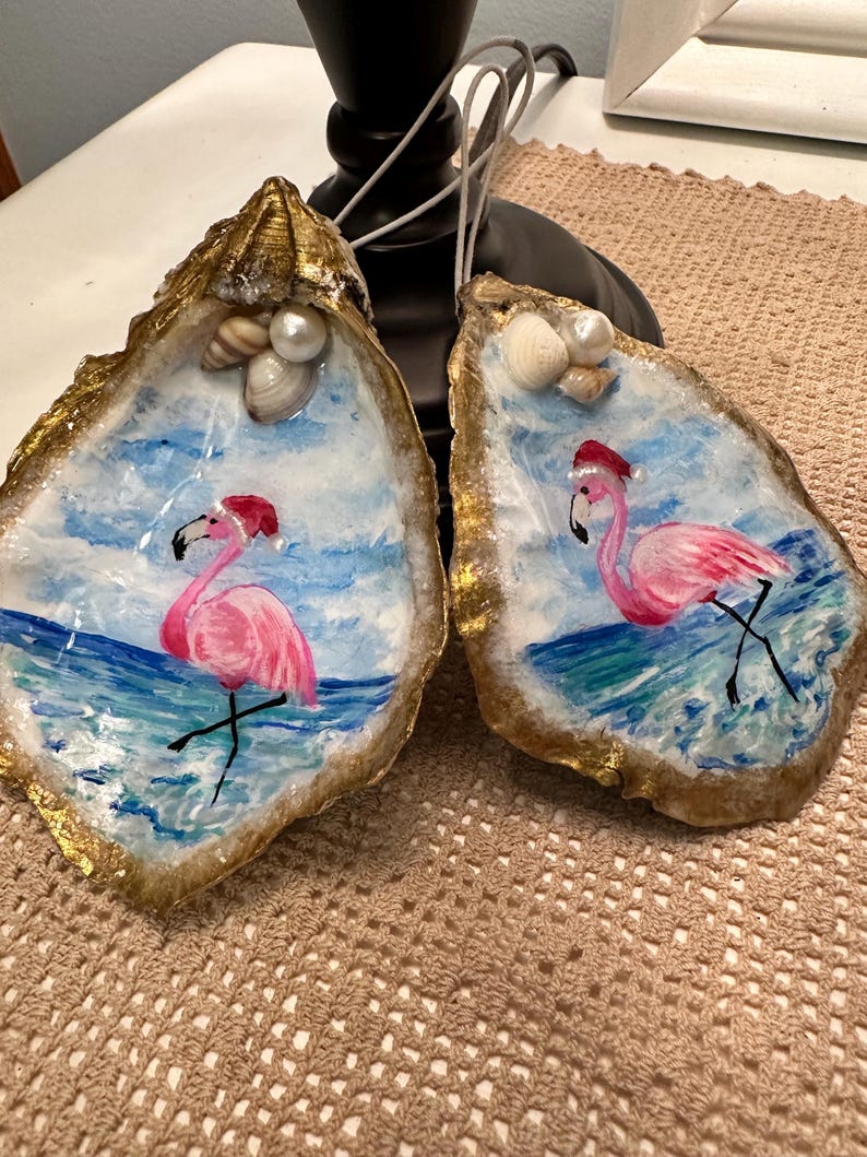 Oyster Shell Hand Painted Ornaments - Etsy